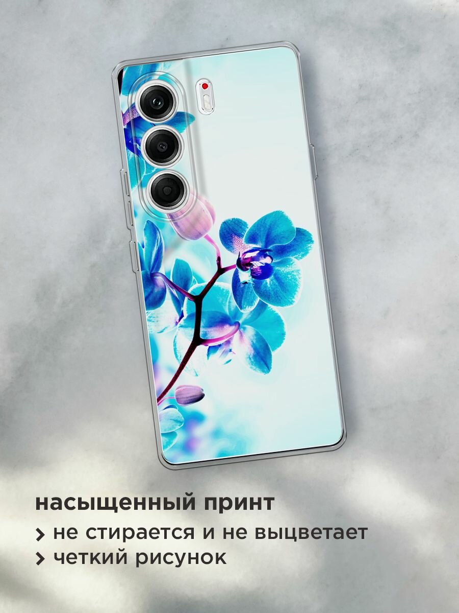 Чехол на Tecno Camon 40 Pro 5G / Текно Камон 40 Про 5G с принтом "Голубая орхидея" — фото 1
