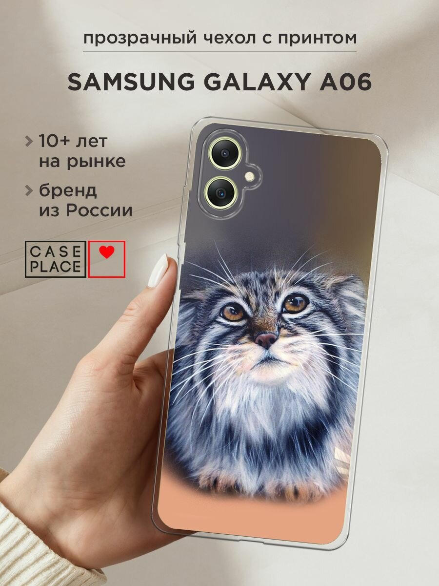 Чехол на Samsung Galaxy A06 / Самсунг Галакси А06 с принтом "Кот манул 2"