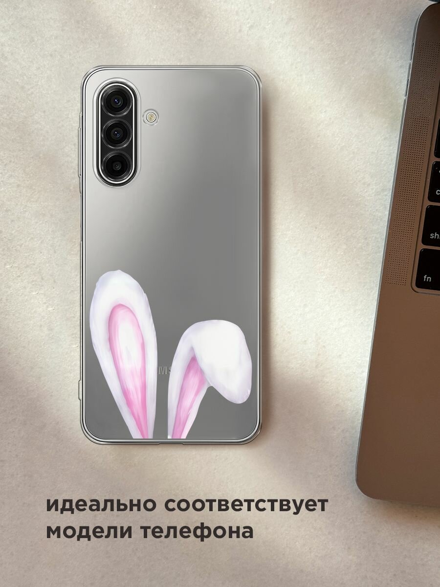 Чехол на Samsung Galaxy A17 / Самсунг А17 с принтом "Кроличьи уши 2", прозрачный — фото 1