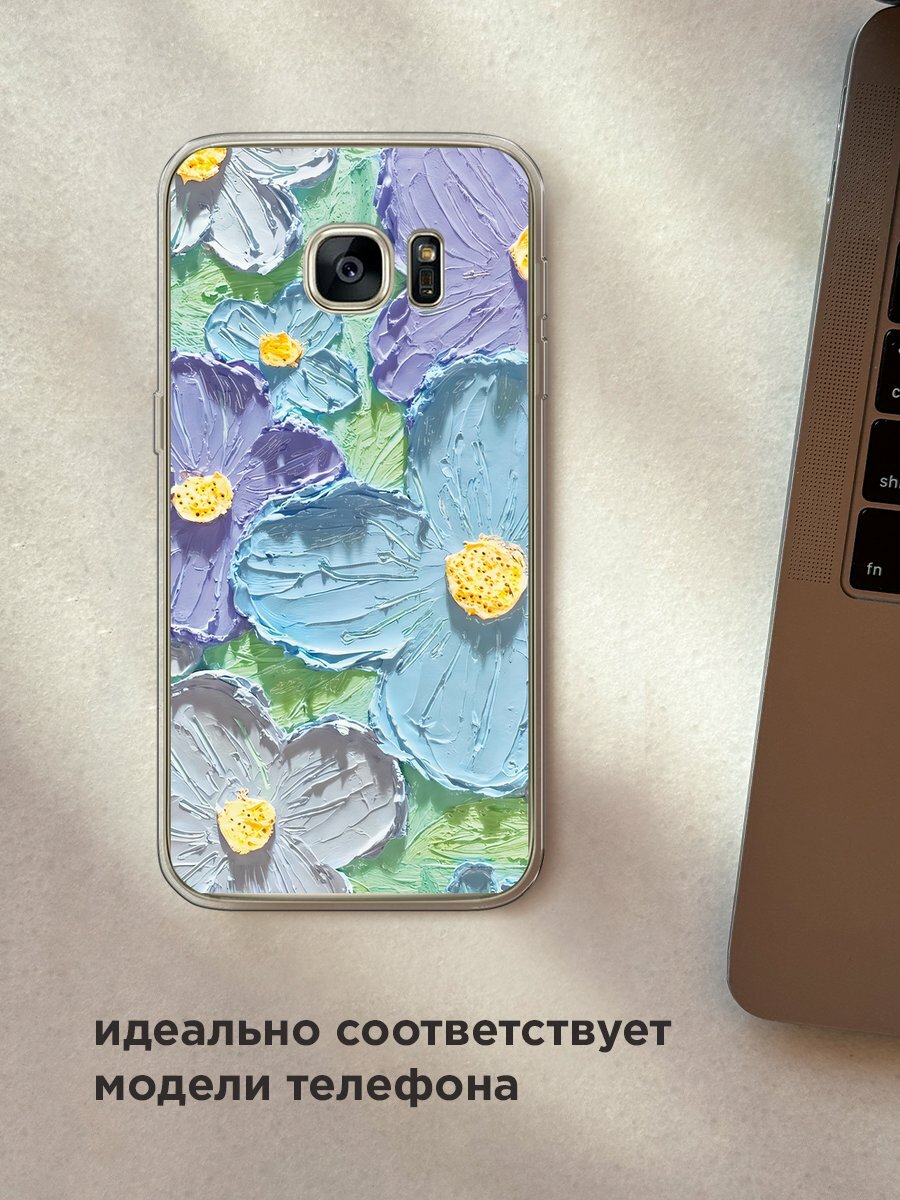 Чехол на Samsung Galaxy S7 / Самсунг Галакси С 7 с принтом "Масляные цветы 2" — фото 1