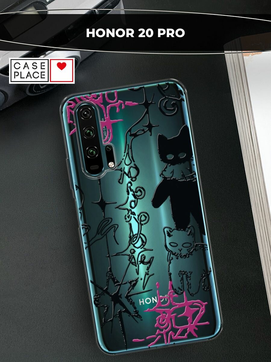 Чехол на Honor 20 Pro / Хонор 20 Про с принтом "Готические котики"