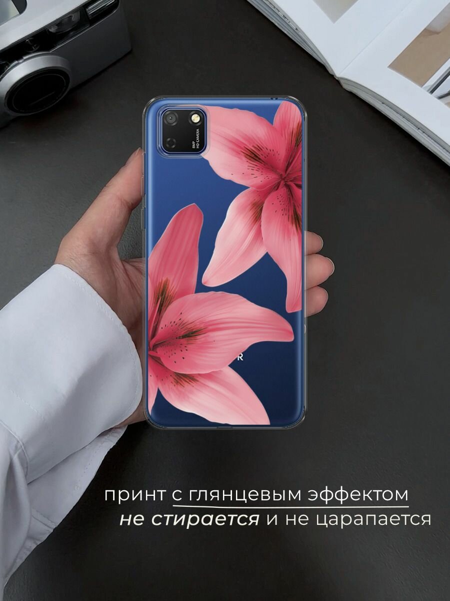 Чехол на Honor 9S/Huawei Y5p / Хонор 9S/Хуавей Y5p с принтом "Pink flower" — фото 1
