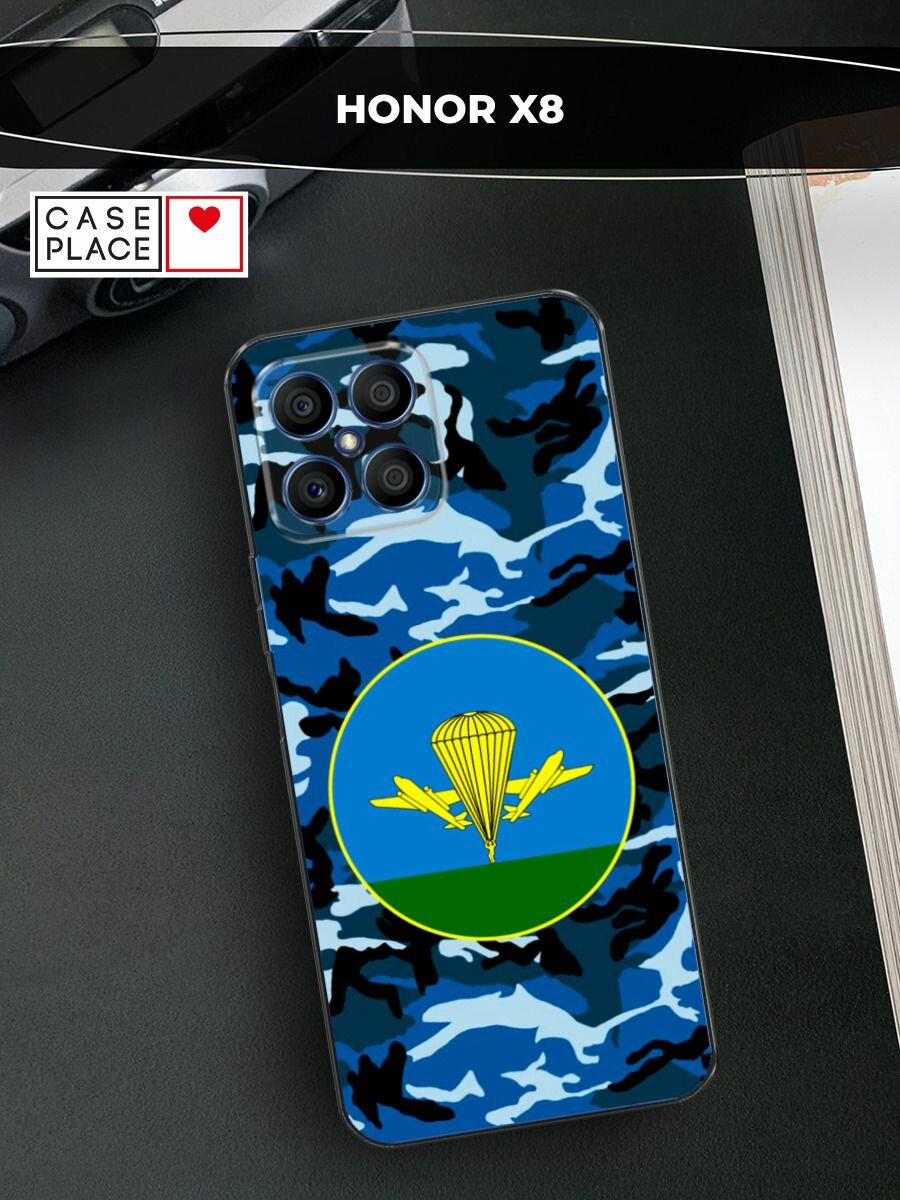 Силиконовый чехол на Honor X8 / Хуавей X8 с принтом "ВДВ камуфляж"