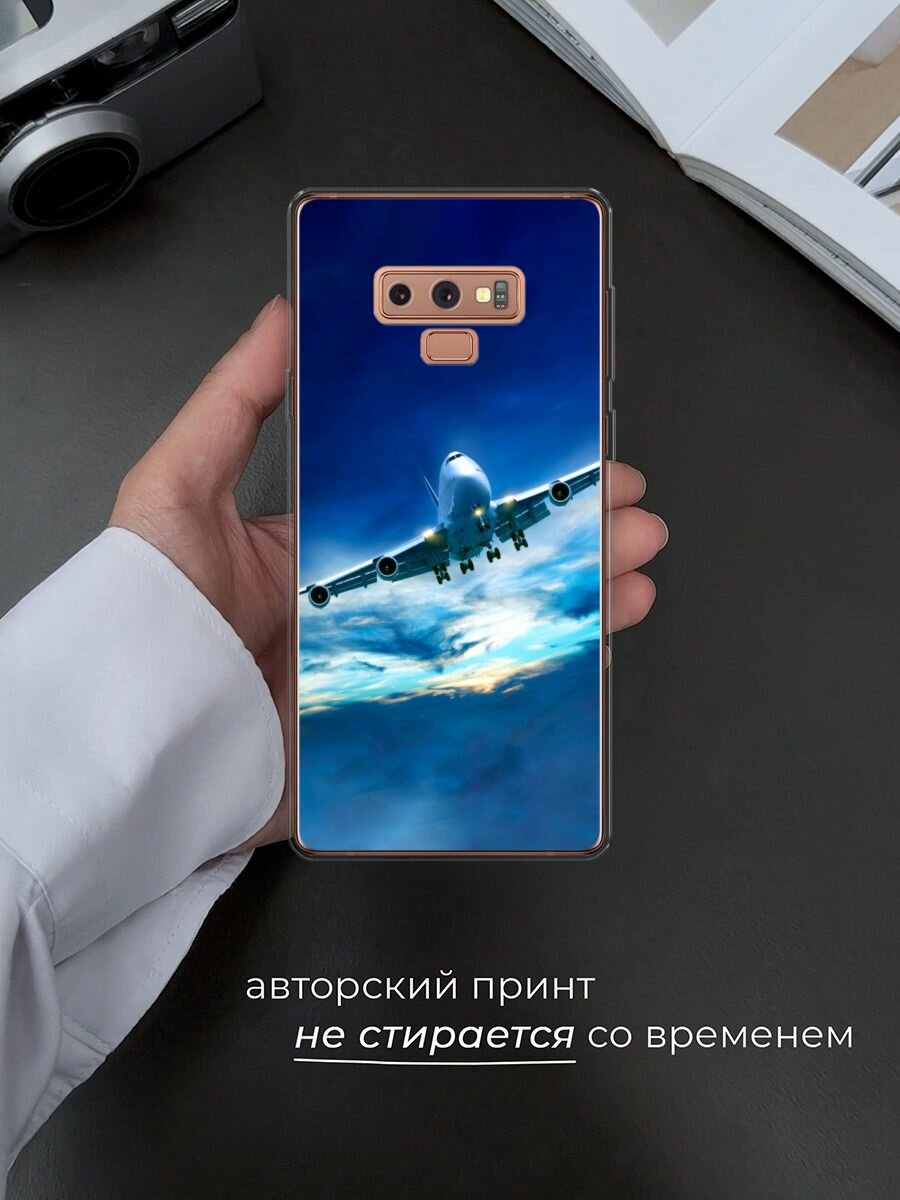 Чехол на Samsung Galaxy Note 9 / Самсунг Галакси Нот 9 с принтом "Самолет в небе" — фото 1