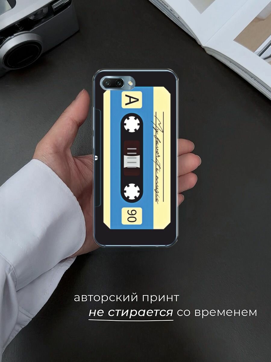 Силиконовый чехол на Honor 10 / Хонор 10 с принтом "Темная кассета" — фото 1