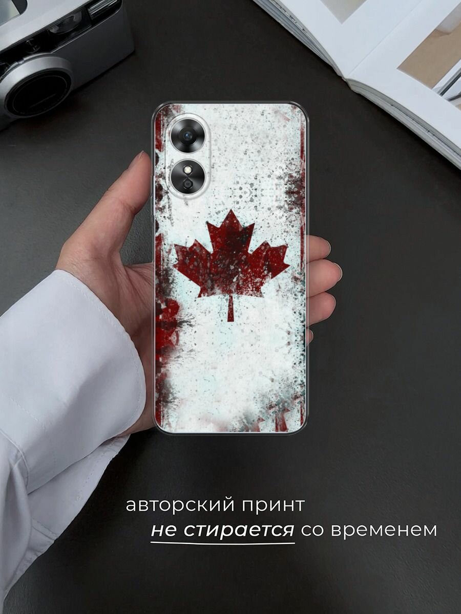 Силиконовый чехол на Oppo A17 / Оппо A17 с принтом "Канада" — фото 1