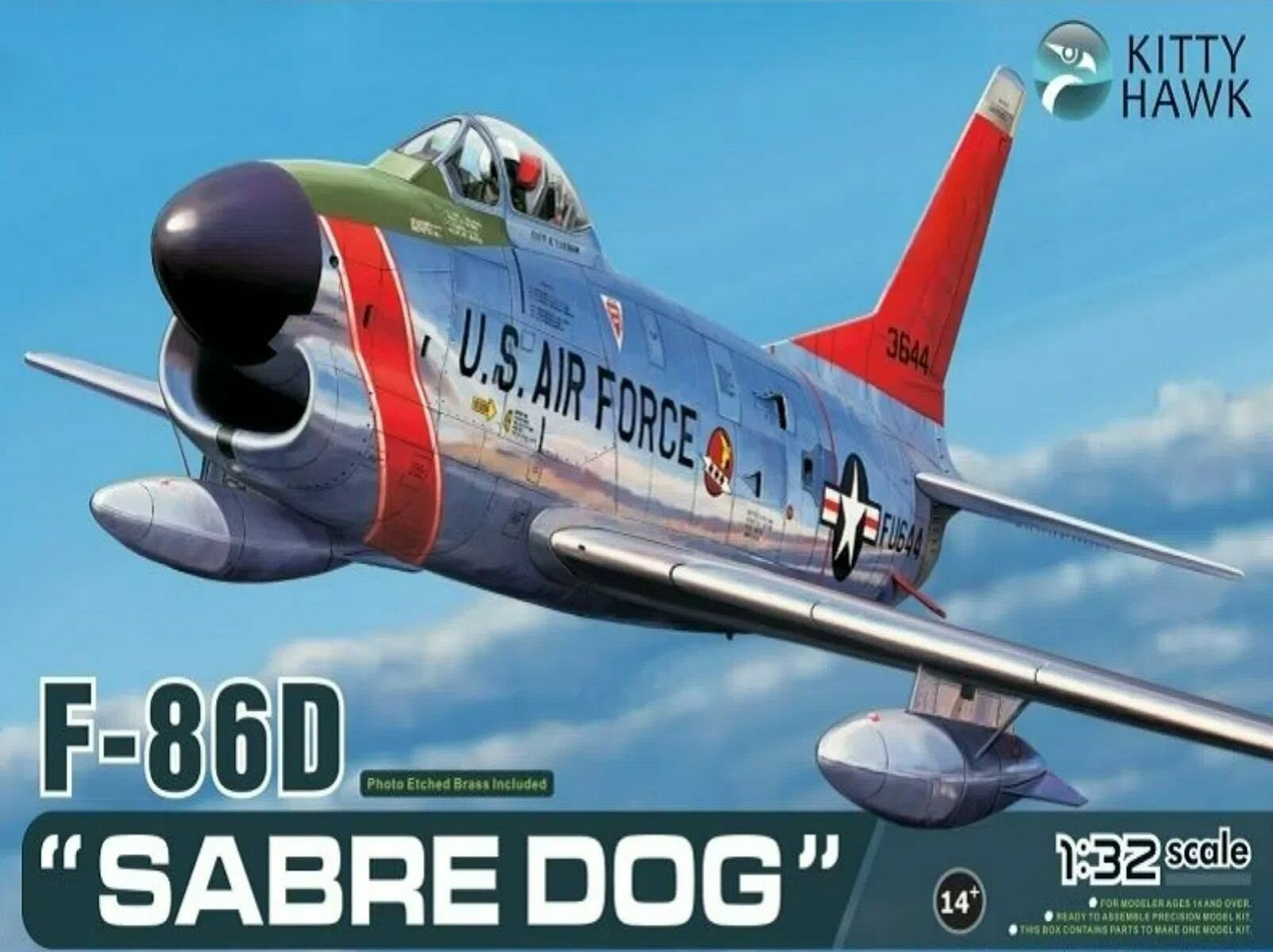 Kitty Hawk KH32007 1/32 F-86D "Sabre Dog" Сборка Модель самолета