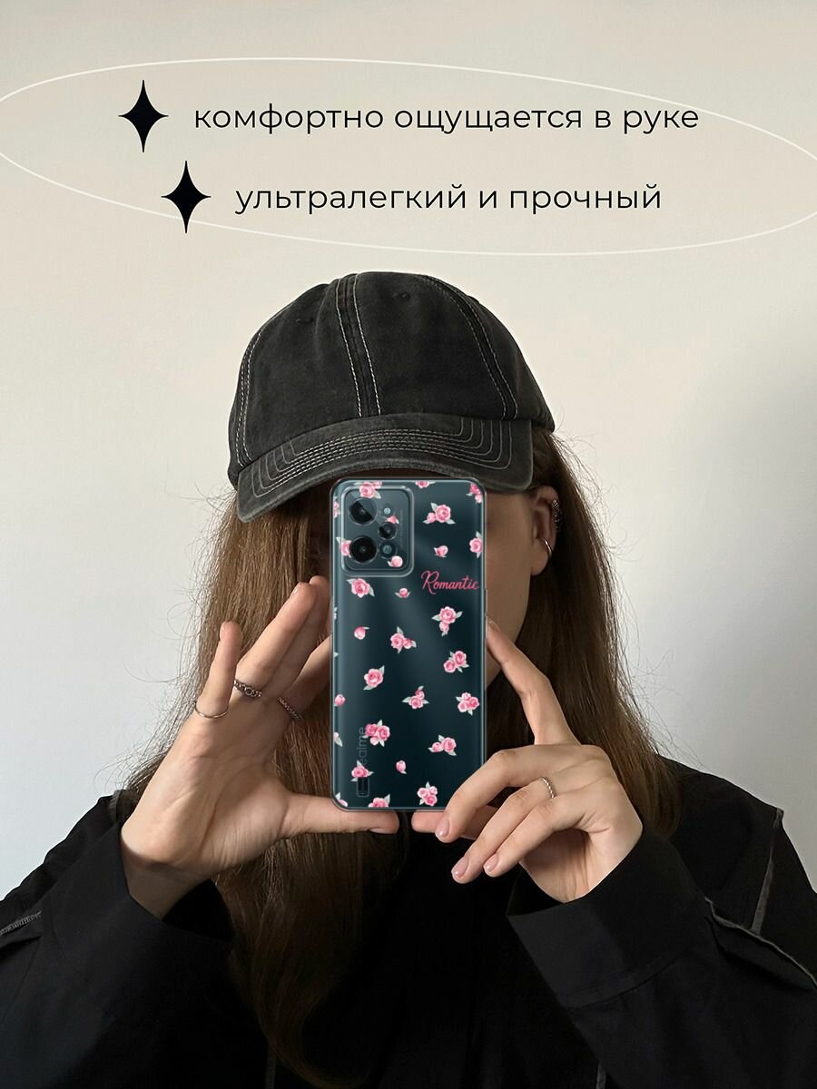 Чехол на Realme C31 / Реалми C31 с принтом "Romantic 2", прозрачный — фото 1