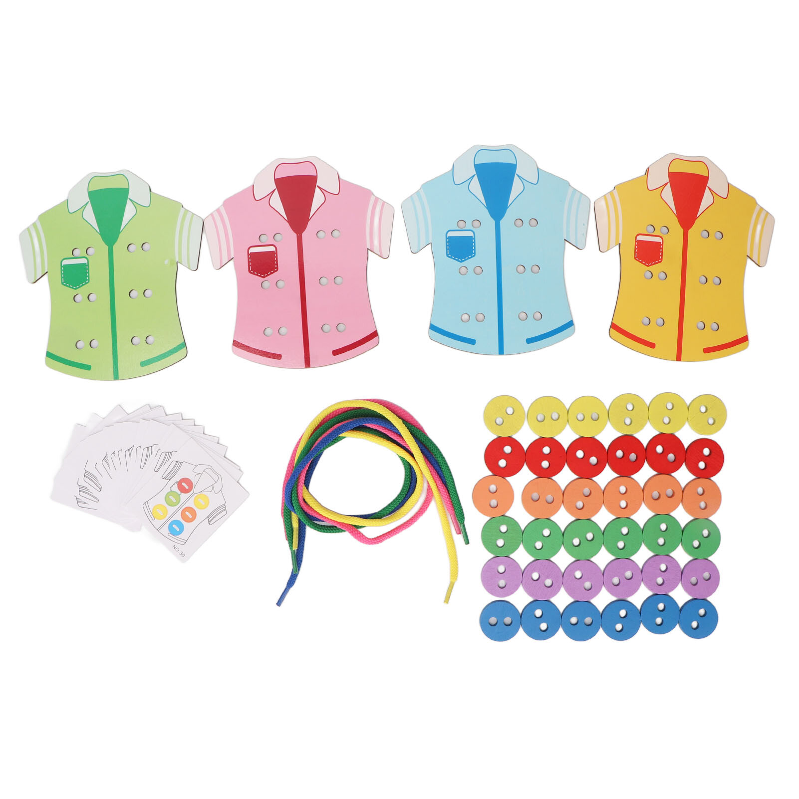 Деревянная игрушка со шнуровкой стиль одежды мелкая моторика цветовосприятие безопасная для малышей раннего образования