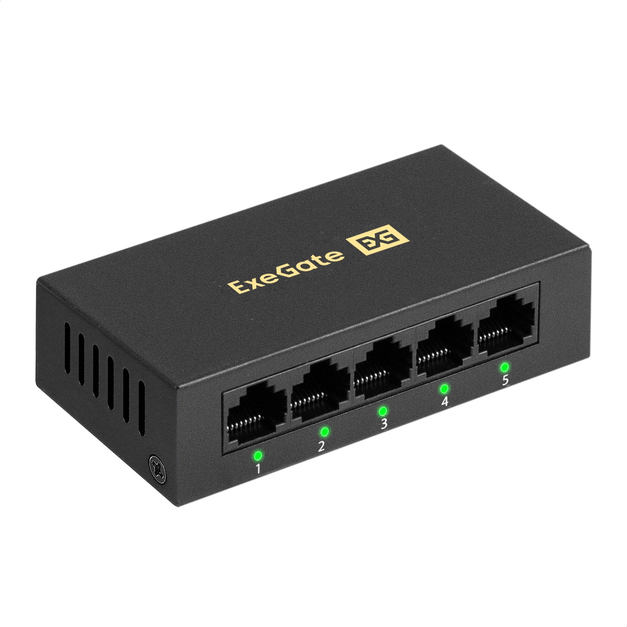 Коммутатор неуправляемый ExeGate EDES-1005D (5-портовый UTP 10/100Mbps, металлический корпус, с функцией энергосбережения (EEE), настольный/настенный) EX298689RUS