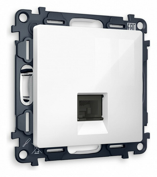 Розетка Ethernet RJ-45 и со шторками, без рамки Ambrella Volt ALFA MA112010