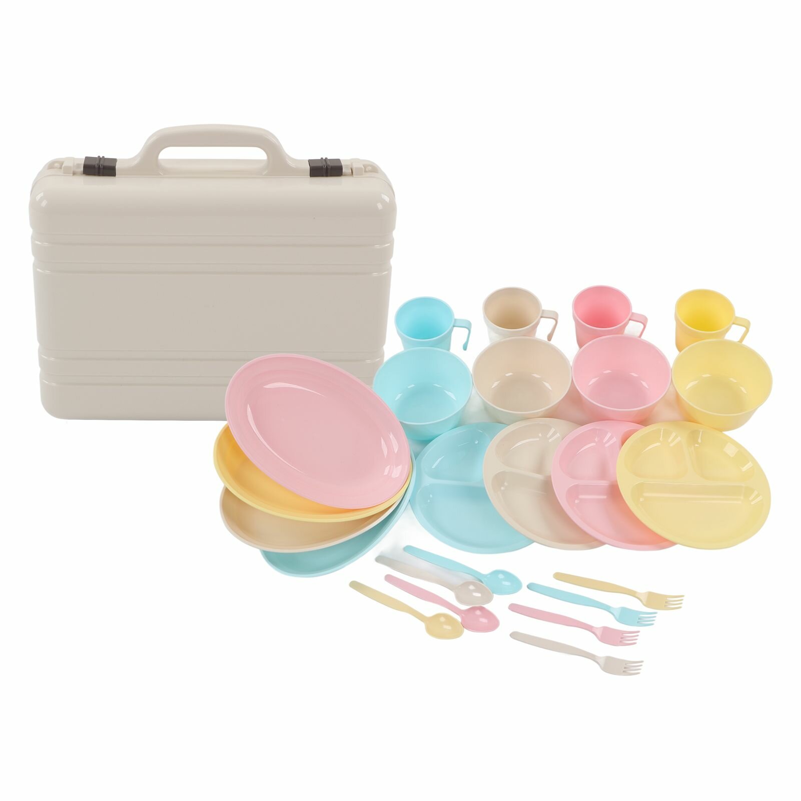 24 шт. пластиковый набор посуды пищевой ПП микроволновая печь посудомоечная машина безопасный набор для кемпинга для пикника на открытом воздухе и путешествий