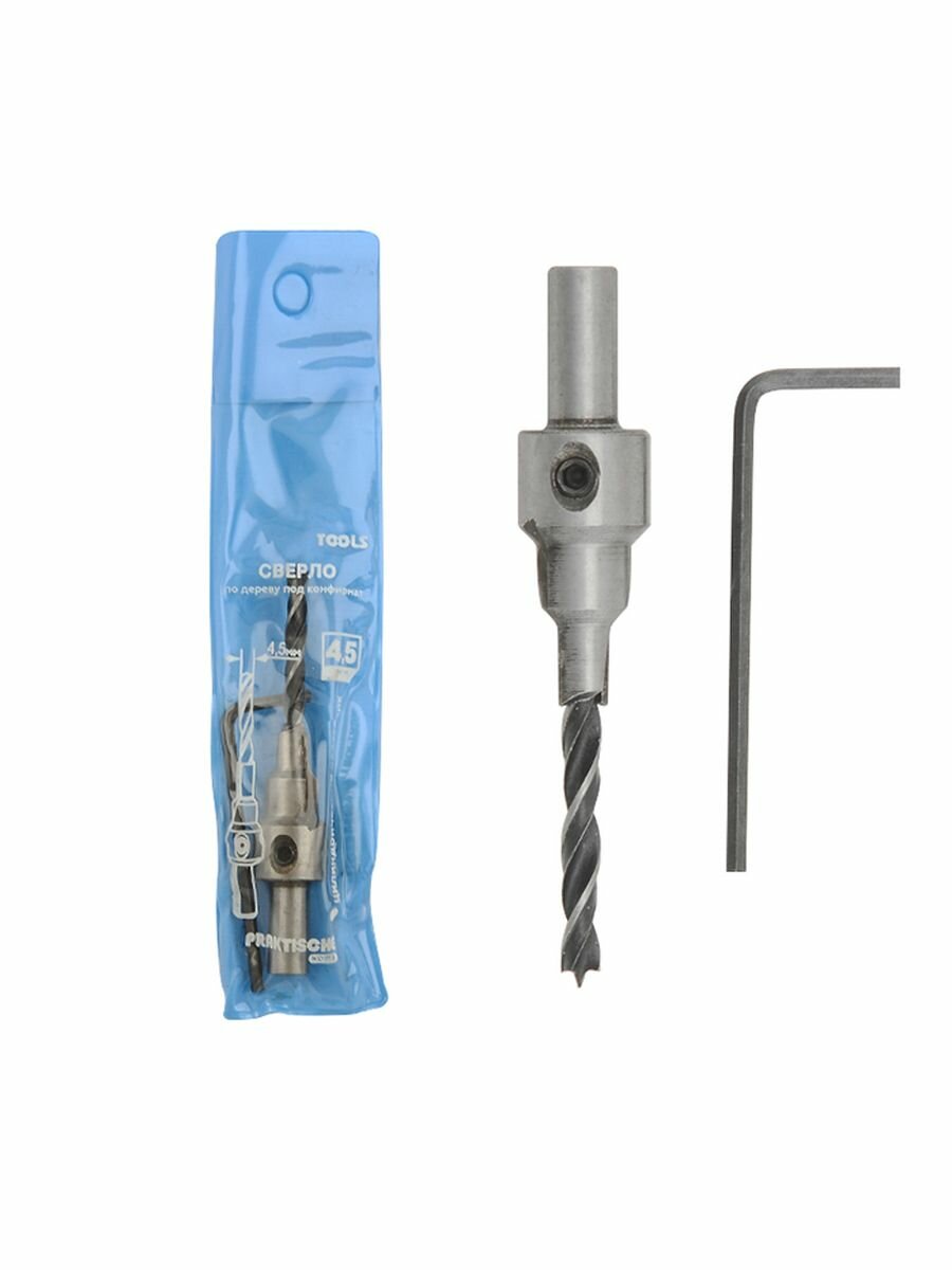 Сверло по дереву под конфирмат Ø 4,5 мм, длина 80 мм PRAKTISCHE TOOLS