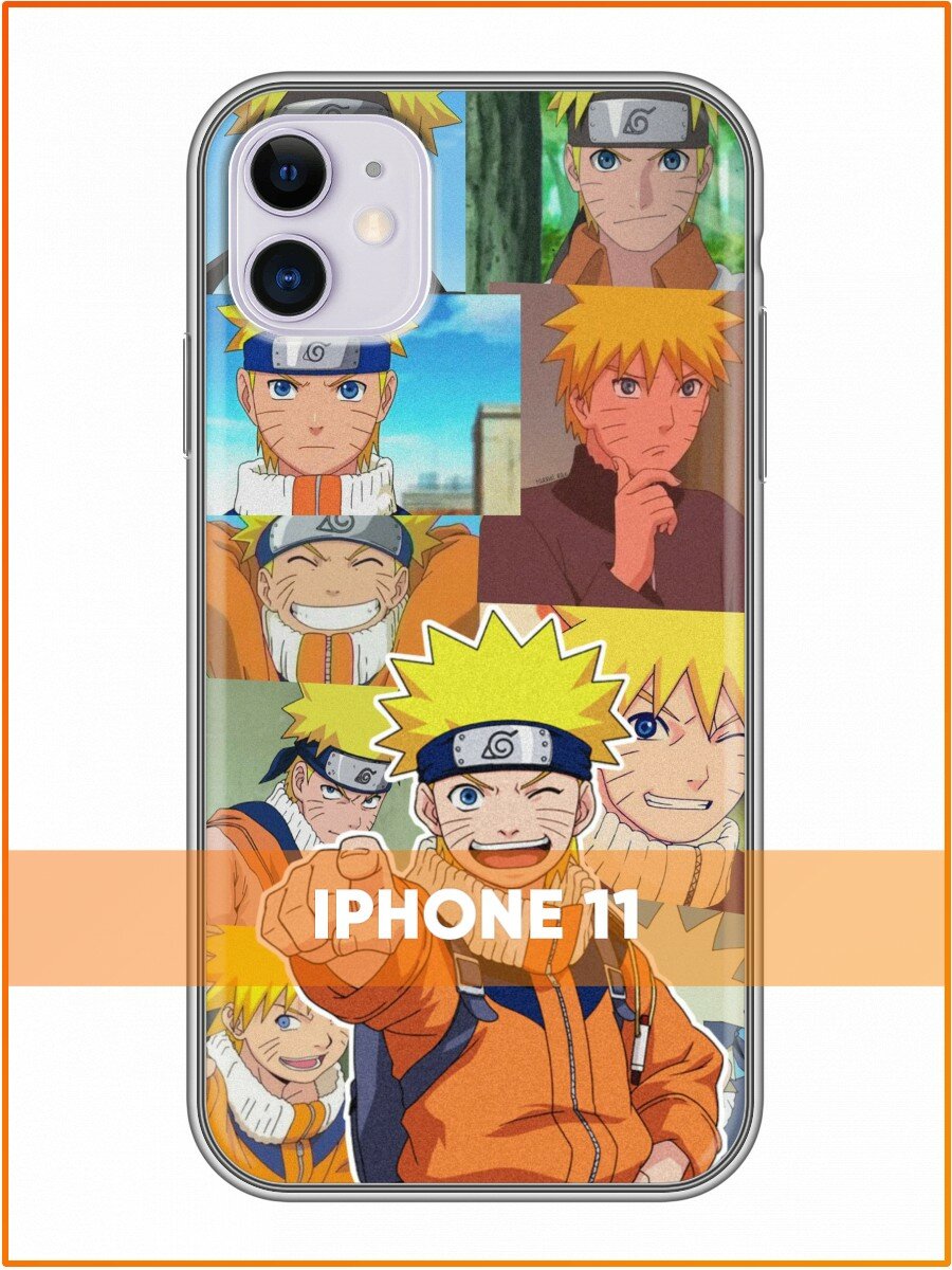 Чехол для Iphone 11 с принтом Аниме Наруто (Айфон 11)