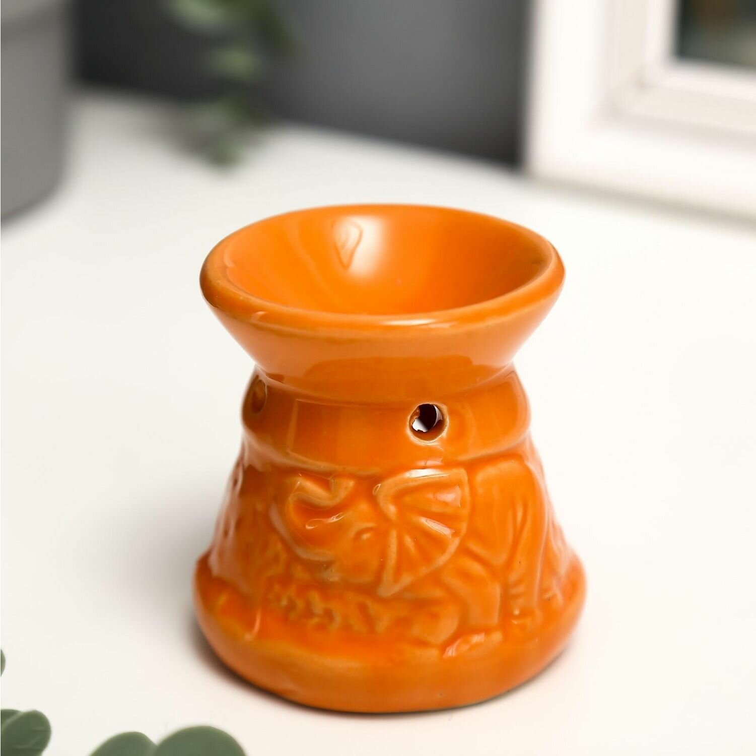Аромалампа "Слон" 6х6х7 см цвет оранжевый
