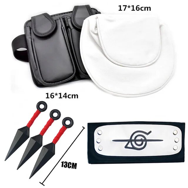 6 шт./компл. аниме косплей Наруто аксессуары оружие ниндзя сумка кунаи повязки на голову сюрикен реквизит Акацуки Какаши фигурка игрушка подарок,