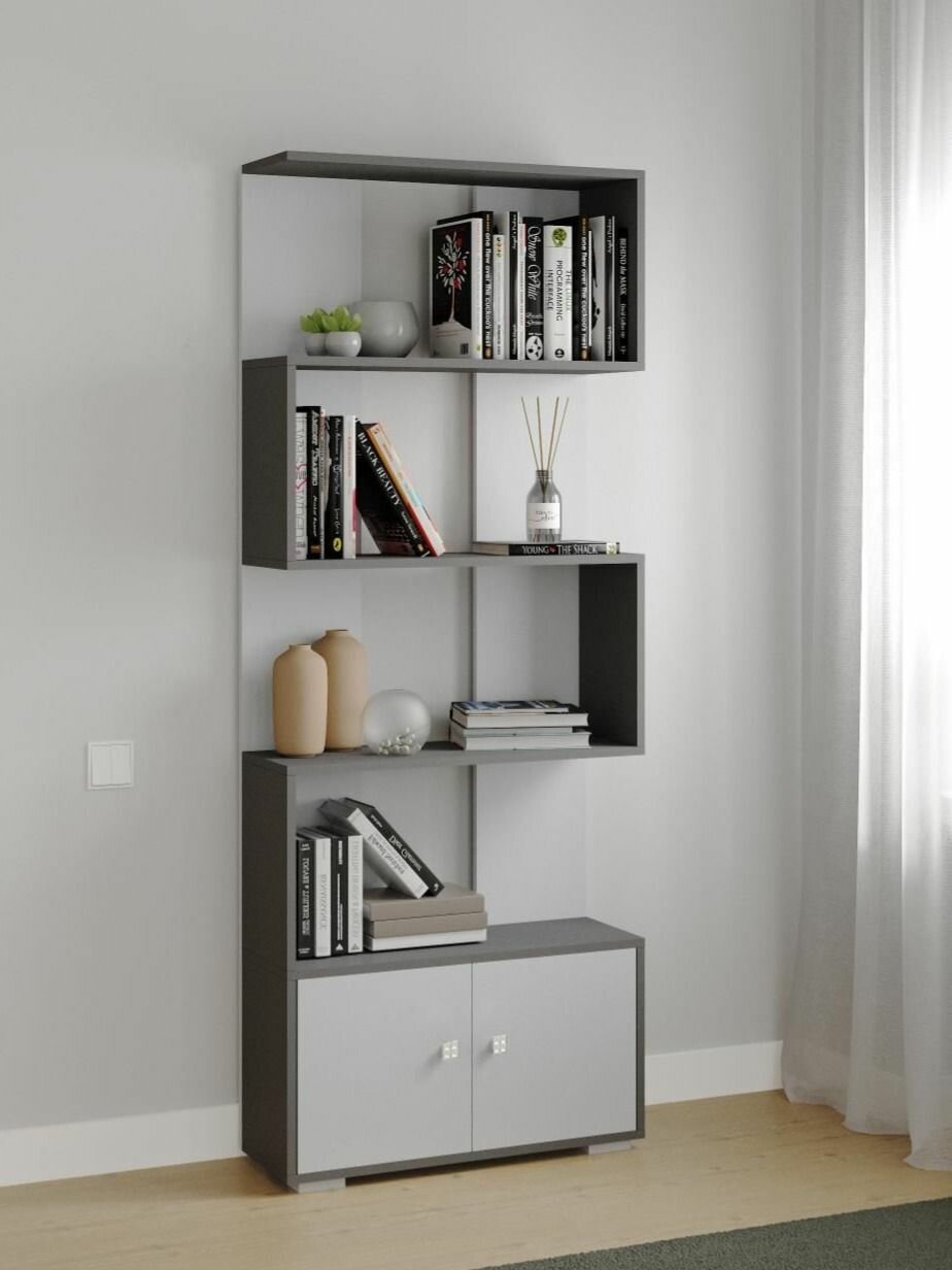 ARNIKA Стеллаж Ромео-2, Графит серый, серый камень