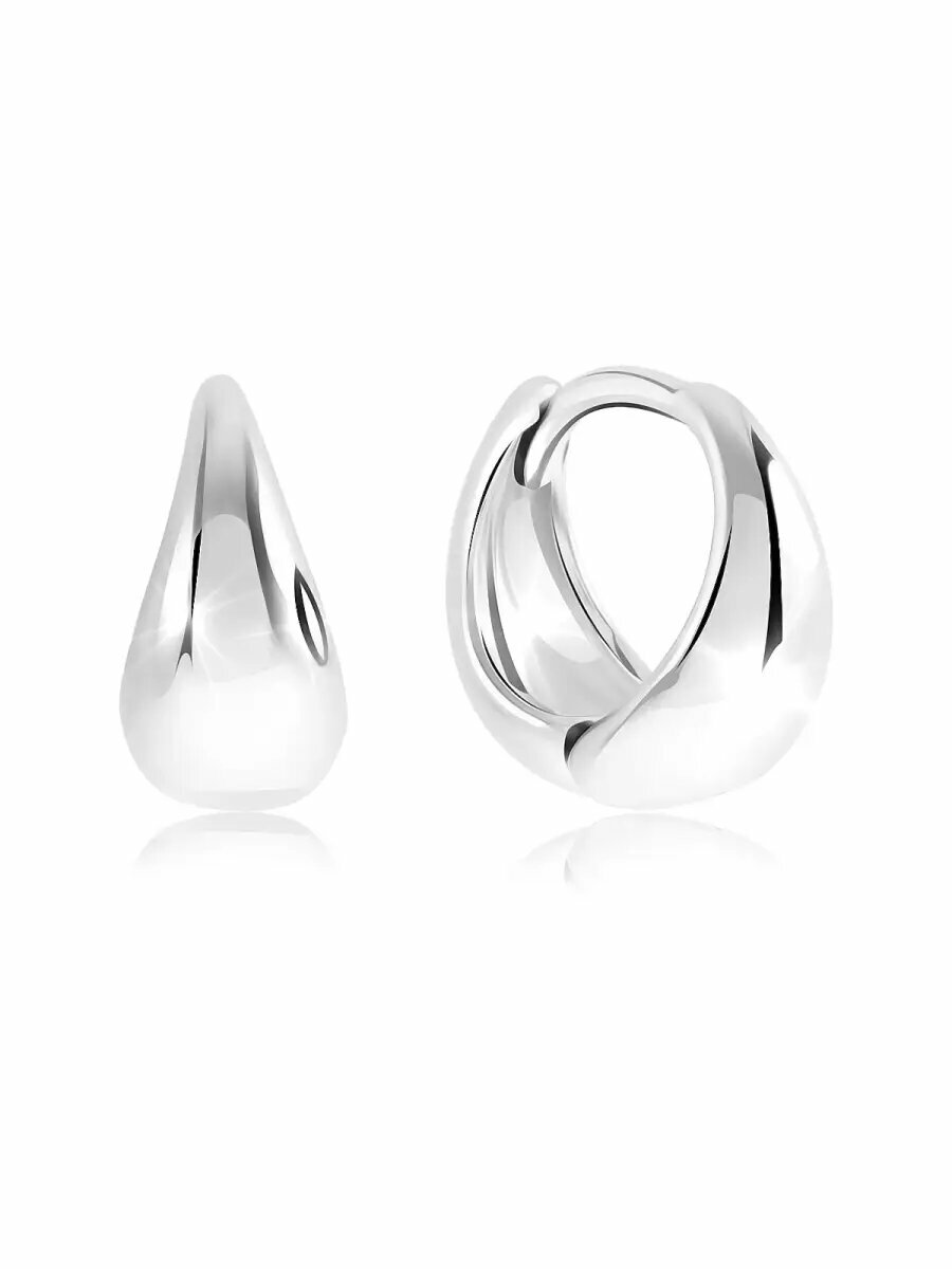 Серьги конго, серебро, 925 проба, родирование