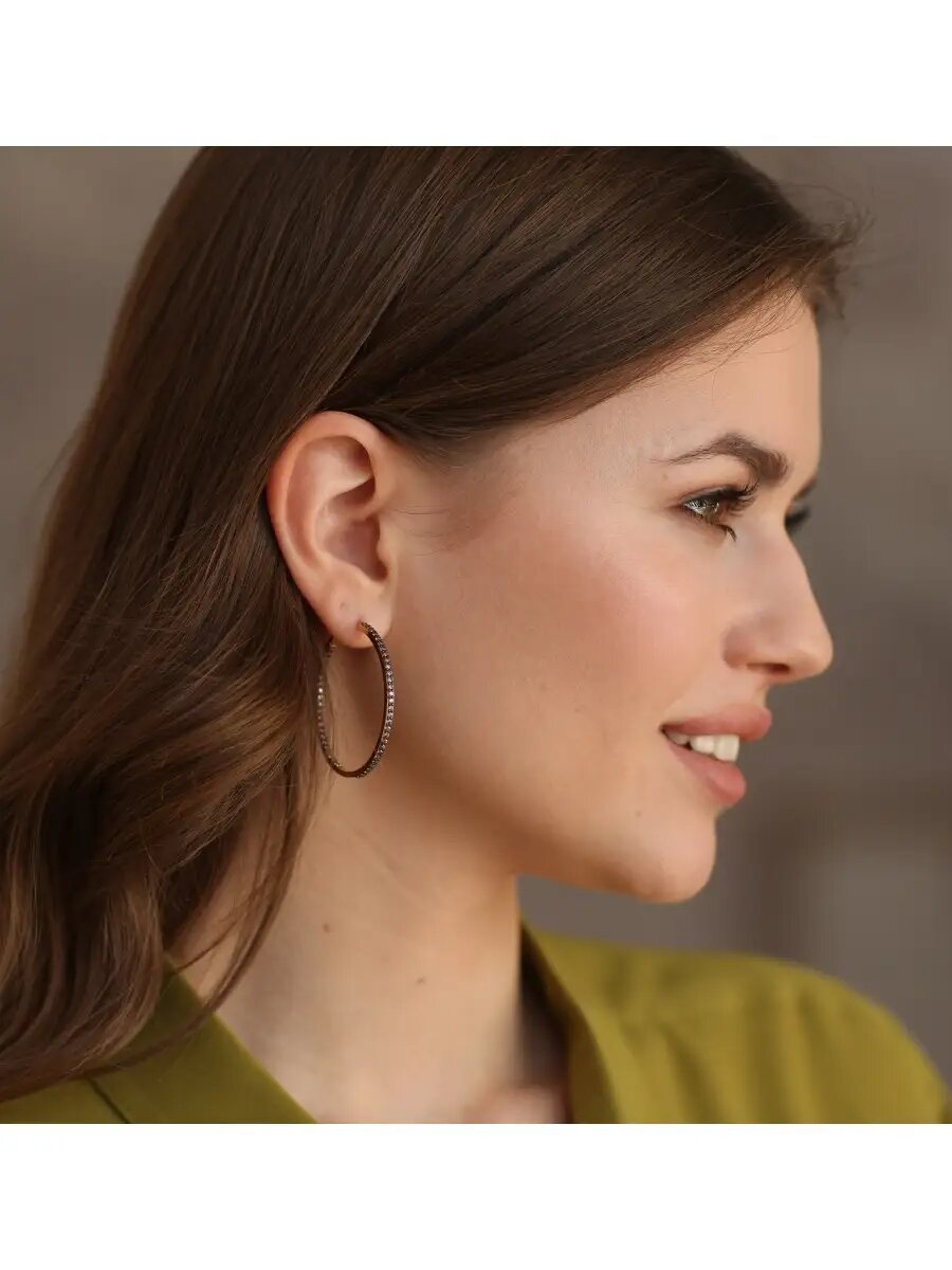 Серьги, серебро, 925 проба, фианит