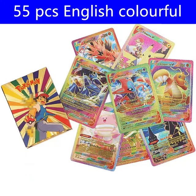 Карты Miniso 5-110, золотые, серебряные, черные, цветные, Vmax, GX, Vstar, испанские, английские, французские, немецкие, коллекционные карты, игрушки, подарки.