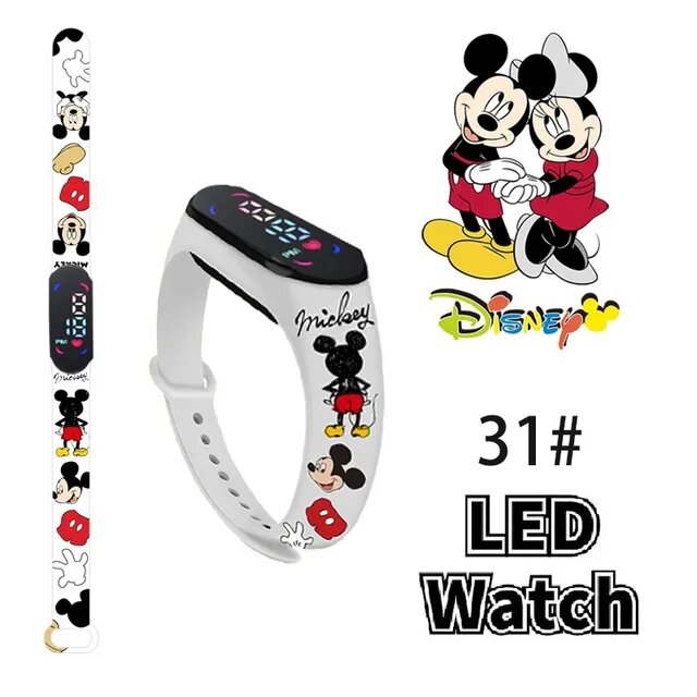 Браслет с изображением Микки и Минни Маус из мультфильма «Холодное сердце» с Дональдом Даком и светодиодными сенсорными часами для детей и школьников, спортивные электронные часы с мультяшным принтом, подарочная игрушка