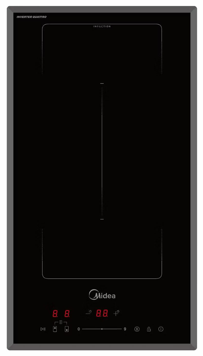 Электрическая варочная панель Midea MIH37701F 28 см, 2 конфорки стеклокерамика, черный