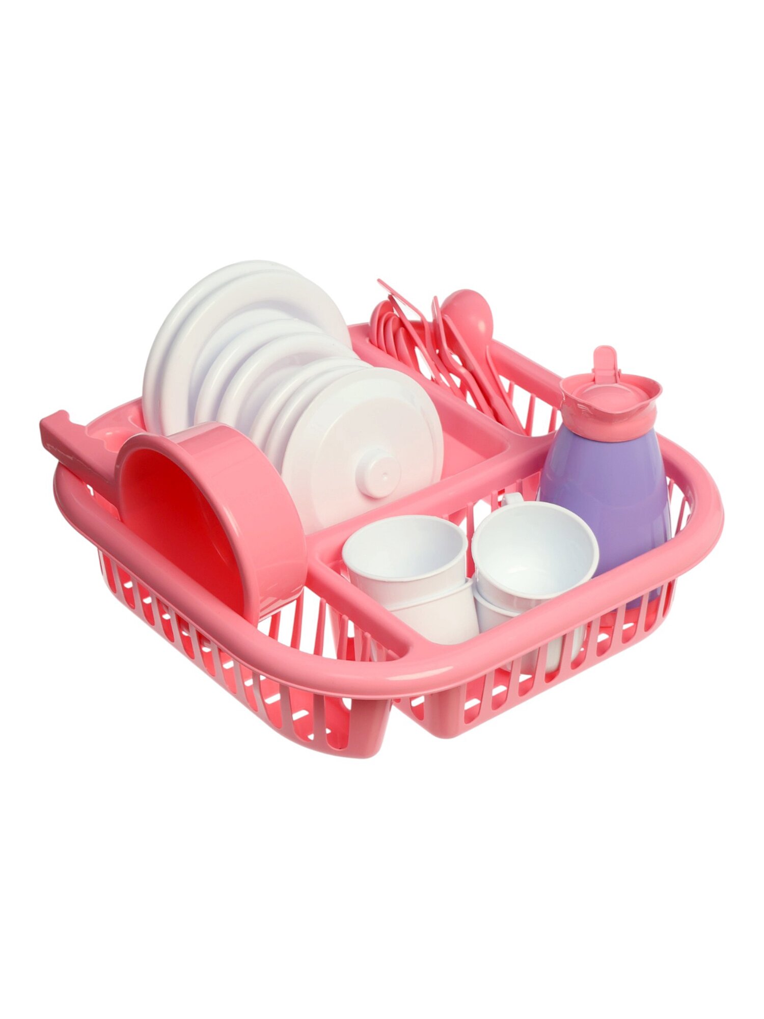 Набор детской посуды с сушилкой, мини-кухня маленького шеф-повара, на 4 персоны