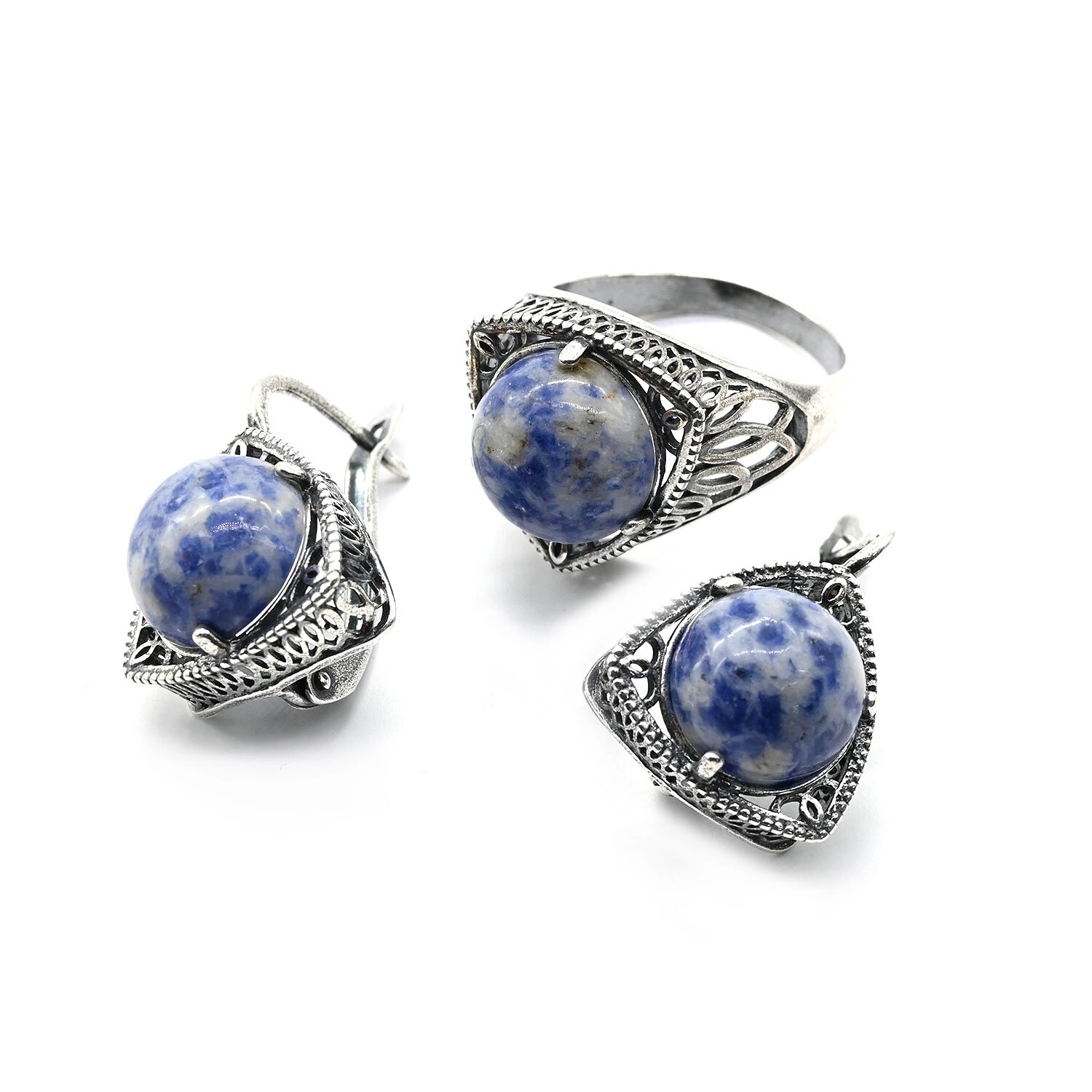 Серьги, лазурит