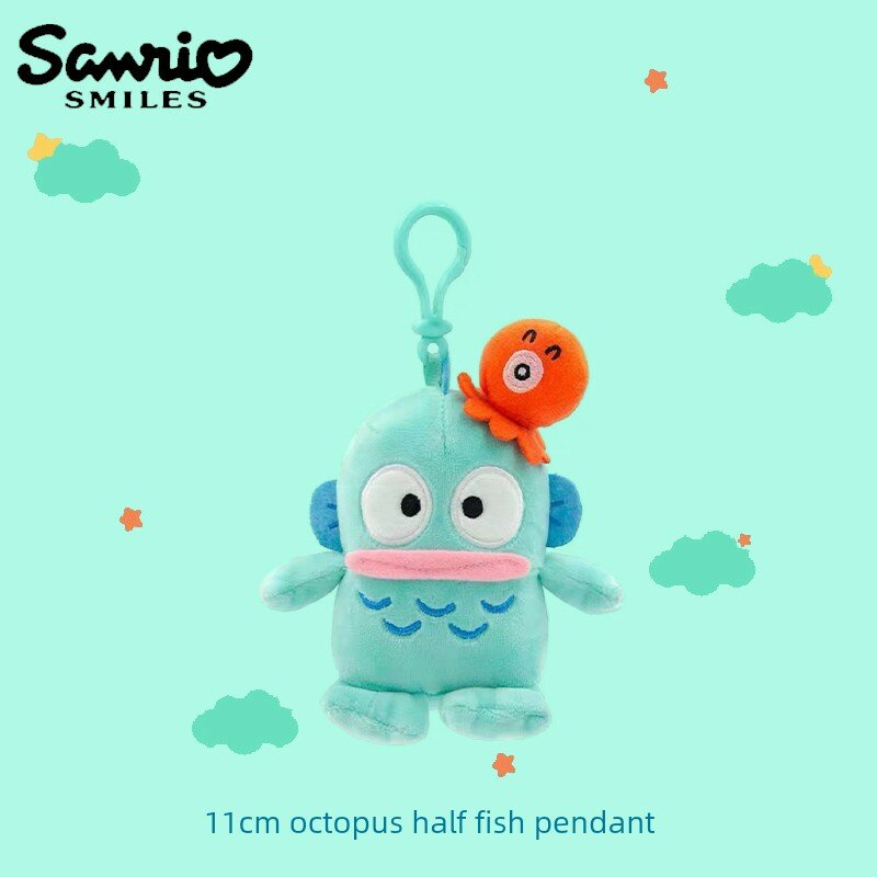 Официальный брелок Sanrio «Русалка Хантон», кукла-рыбка, милый шарм для сумки, маленькое украшение, брелок для рюкзака