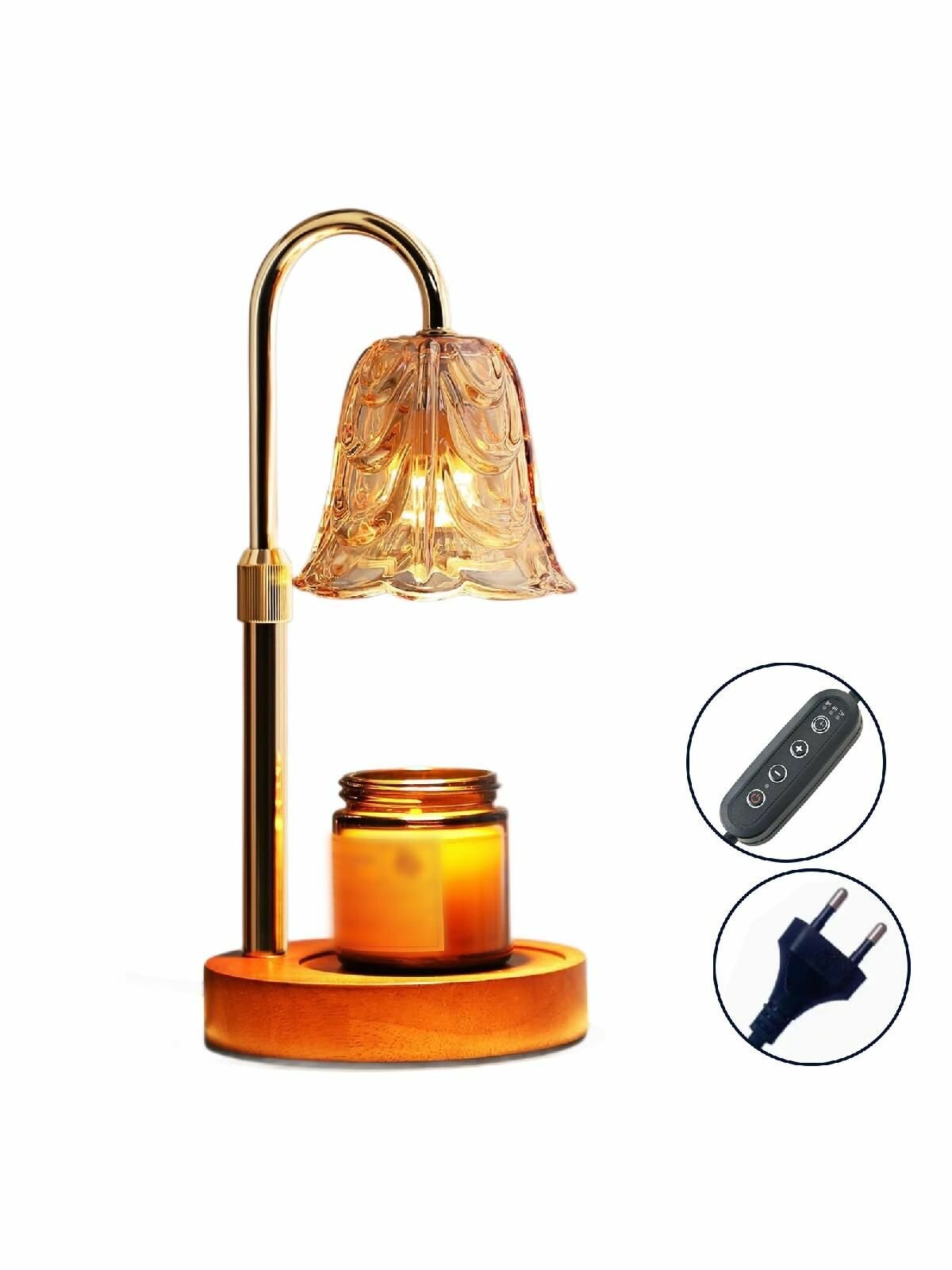 Ночник, Ретро-лампа для плавления воска с золотистым изогнутым стержнем для подъема воска (европейский стандарт 220 В)
