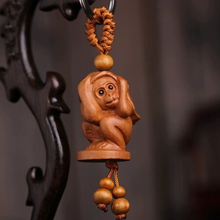 Персонализированные резные подвески из персикового дерева с изображением знаков зодиака: Крыса, Бык, Тигр, Кролик,