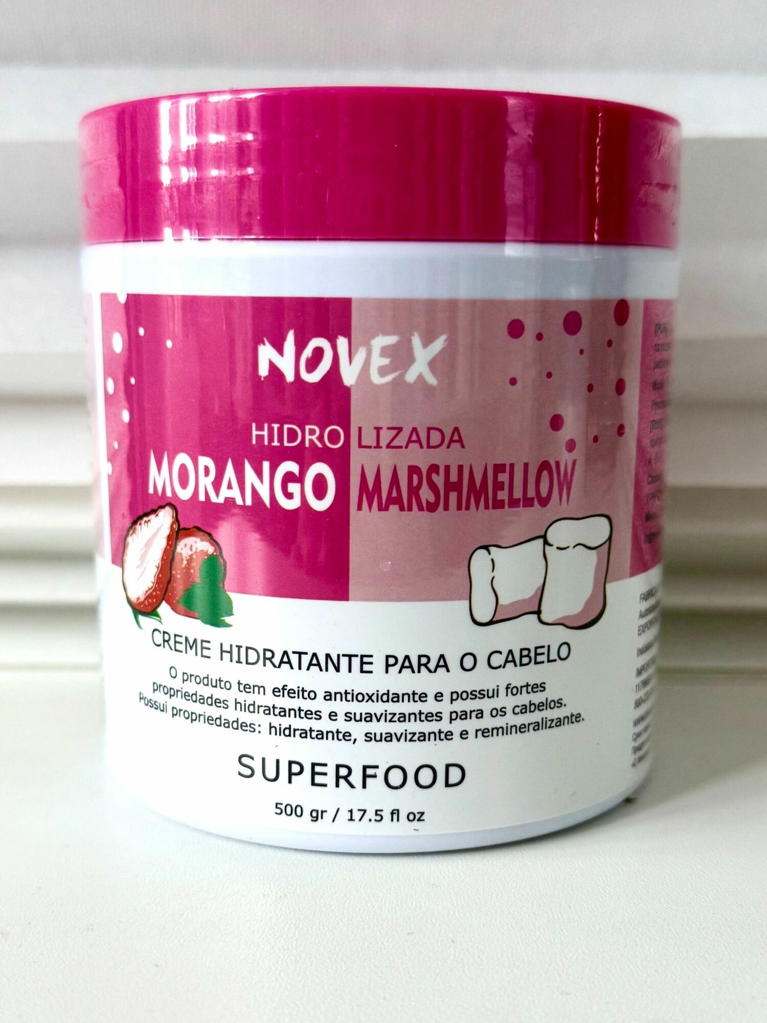 Суперфуд-маска Novex Morango Marshmallow, 500 г Увлажняющий крем-маска с экстрактом клубники