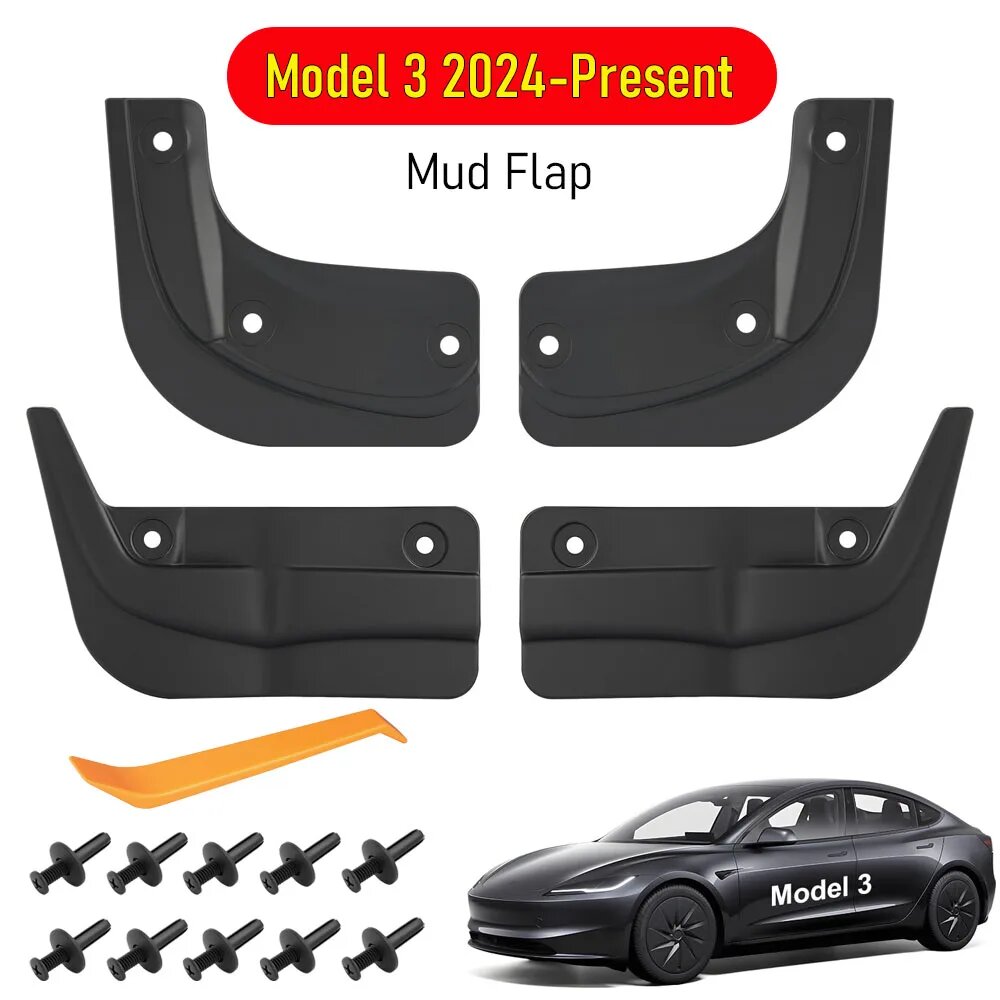 Защитные Брызговики Из Мягкого TPE Для Колесных Арок Tesla Model Y Juniper И Model 3 2024-Present
