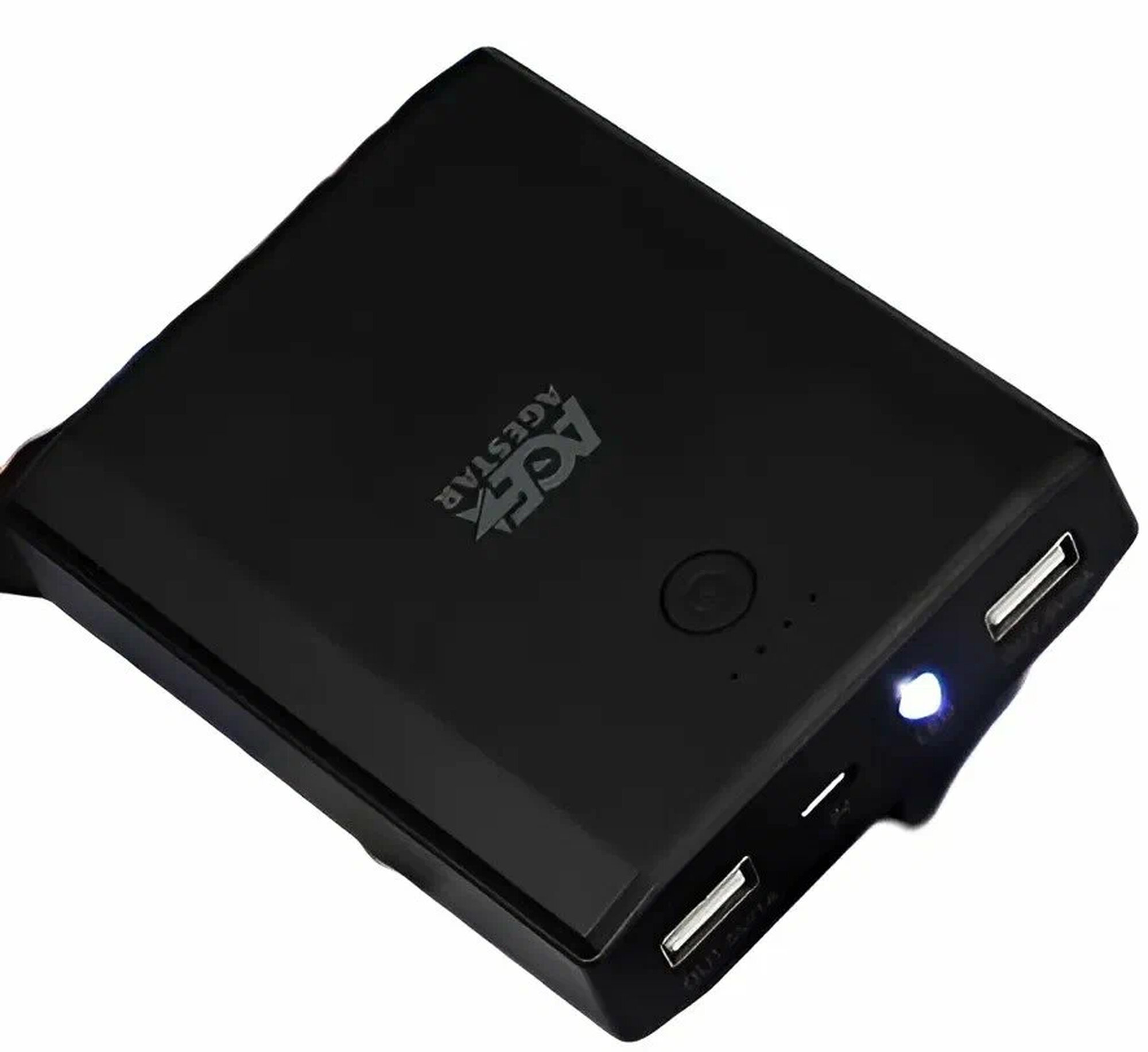Внешний аккумулятор Agestar 8800 mAh, чёрный, влагозащищённый, 2 USB-порта (ASPB-01)