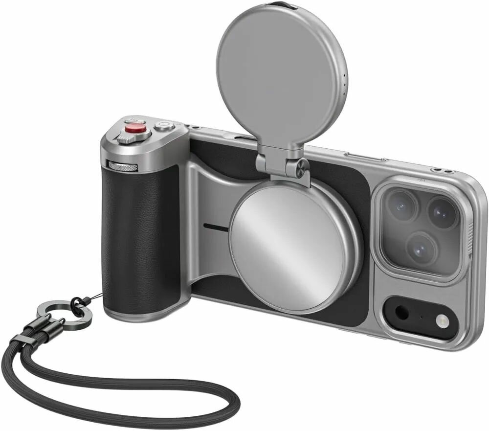 Комплект Master Grip для iPhone 17 Pro Max, стандартный магнитный держатель камеры + магнитная подсветка, защитный чехол из графена (беспроводная зарядка не входит в комплект)