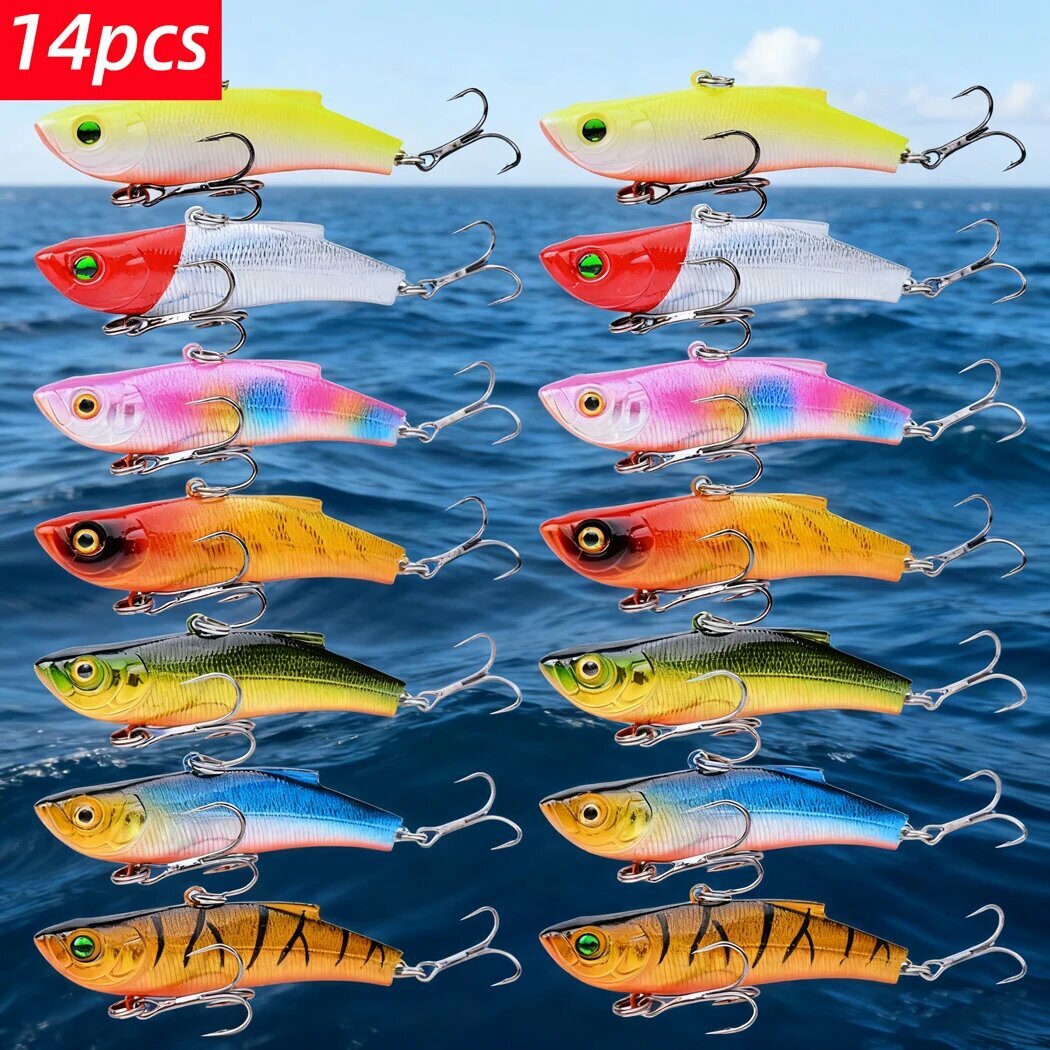 14 шт. тонущая вибрационная зимняя приманка для зимней зимней рыбалки, 18 г, искусственный воблер Isca, жесткая приманка, все снасти для плавания и карпа