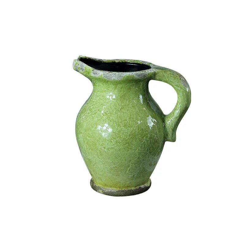 Керамическая ваза в американском деревенском стиле, средиземноморская, французская ретро-ваза, средневековый предмет