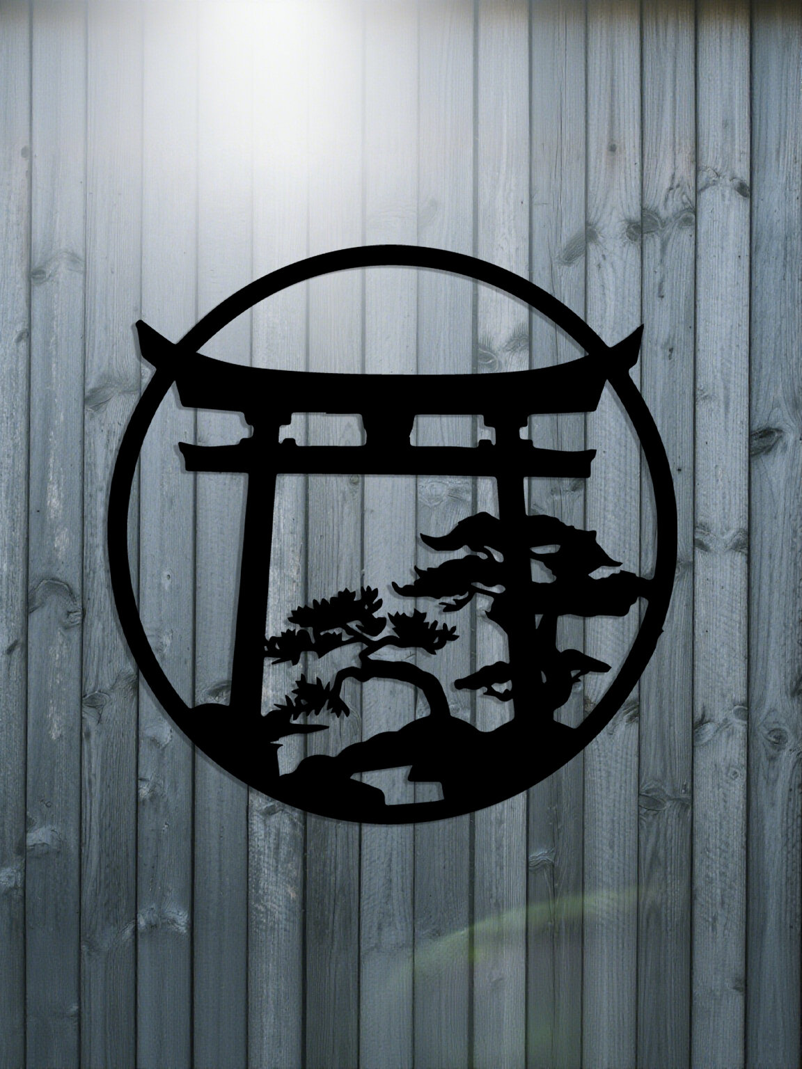 Декоративные металлические изделия для стены бренда Юмит в японском стиле: с элементами тории, металлические декоративные деревья в горшках для стены