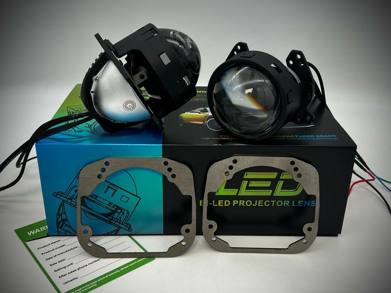 Светодиодные Би лед линзы для замены штатных на Mazda CX-9 2016-2021 - 3 дюйма 50W 6500K / BI LED модули