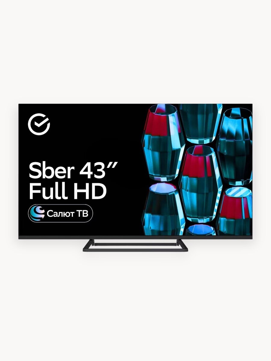 43" Телевизор Sber SDX-43F2128, Full HD (1920x1080 Пикс), черный