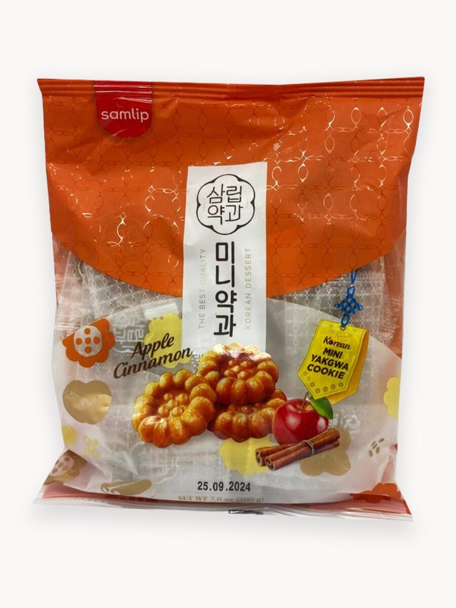 Пшеничное печенье Mini Yakgwa со вкусом яблока и корицы 200 г, Южная Корея