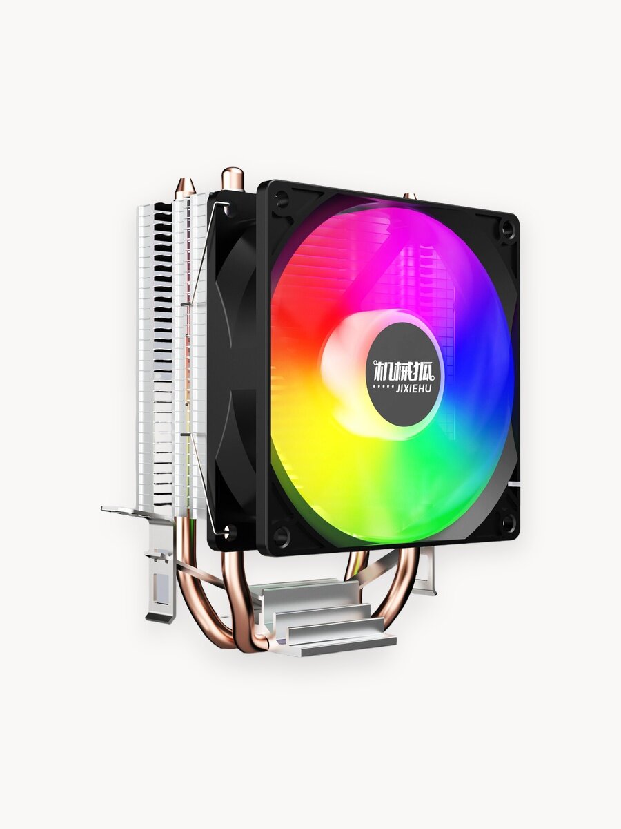 Кулер для процессора - башня 2 тепловых трубки, вентилятор 90mm, с подсветкой RGB