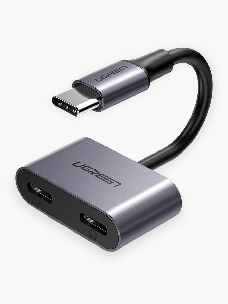 Конвертер UGREEN CM232 (60165) USB-C One-Two Converter. Цвет: серый