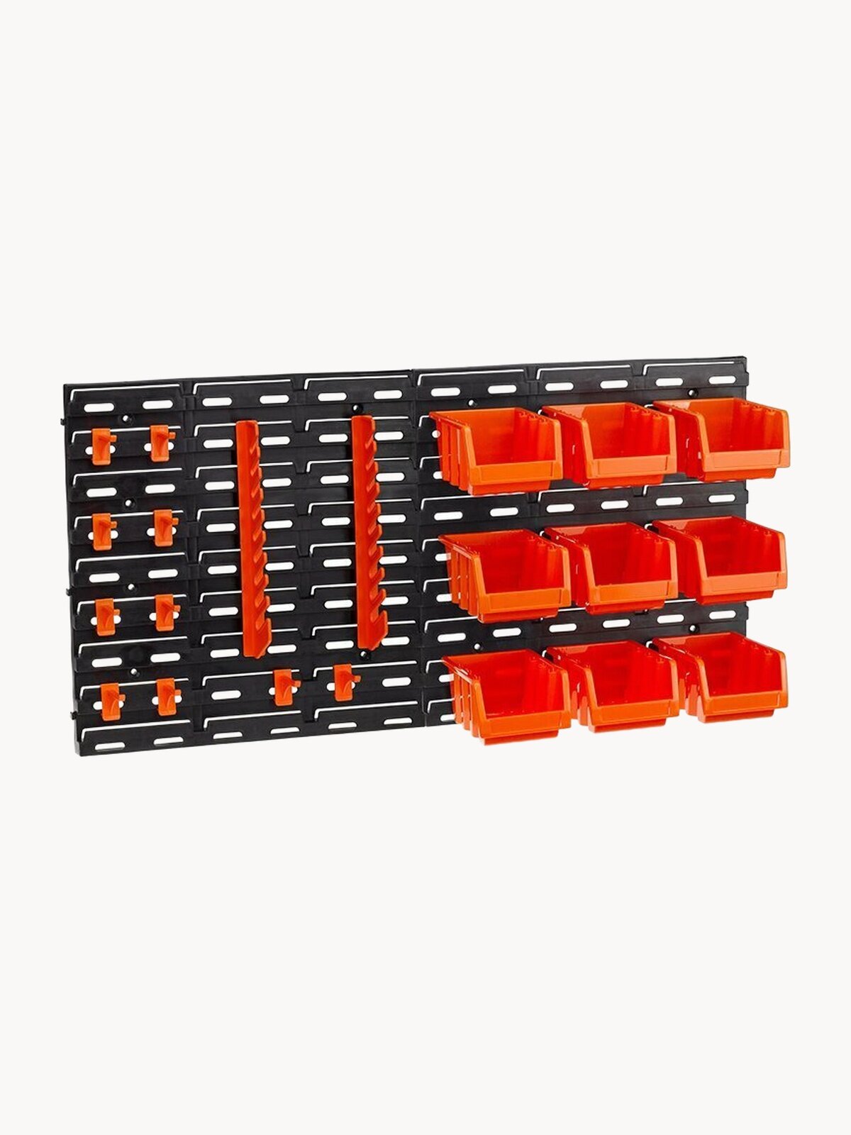 Органайзер IDEA М2981, настенный, с лотками, пластик, черно-оранжевый