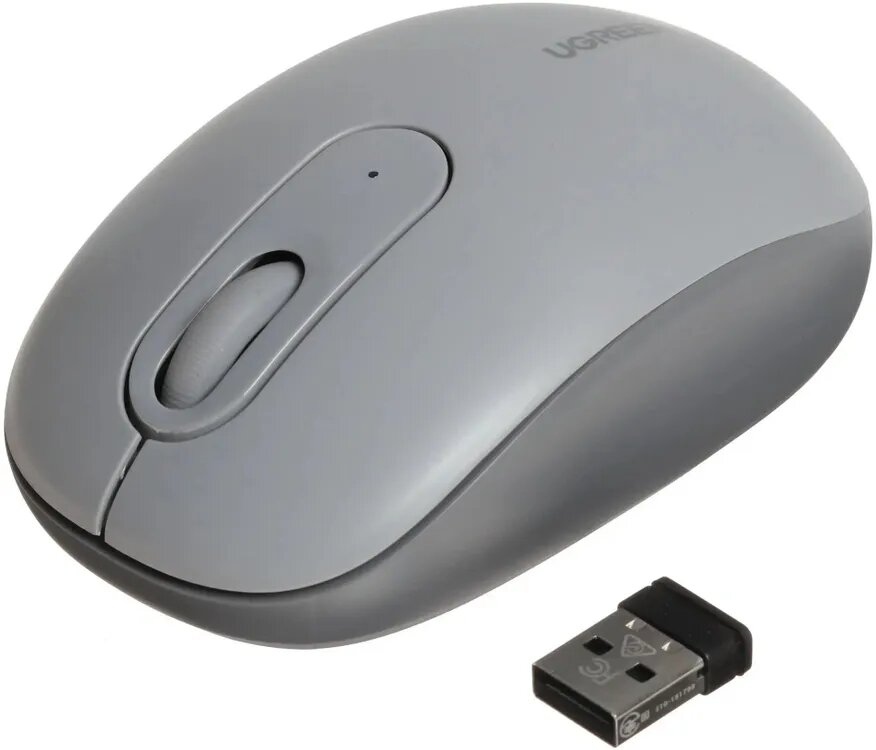 Мышь беспроводная UGREEN HM102, Bluetooth/Радио, оптическая, USB, 1600dpi, серый