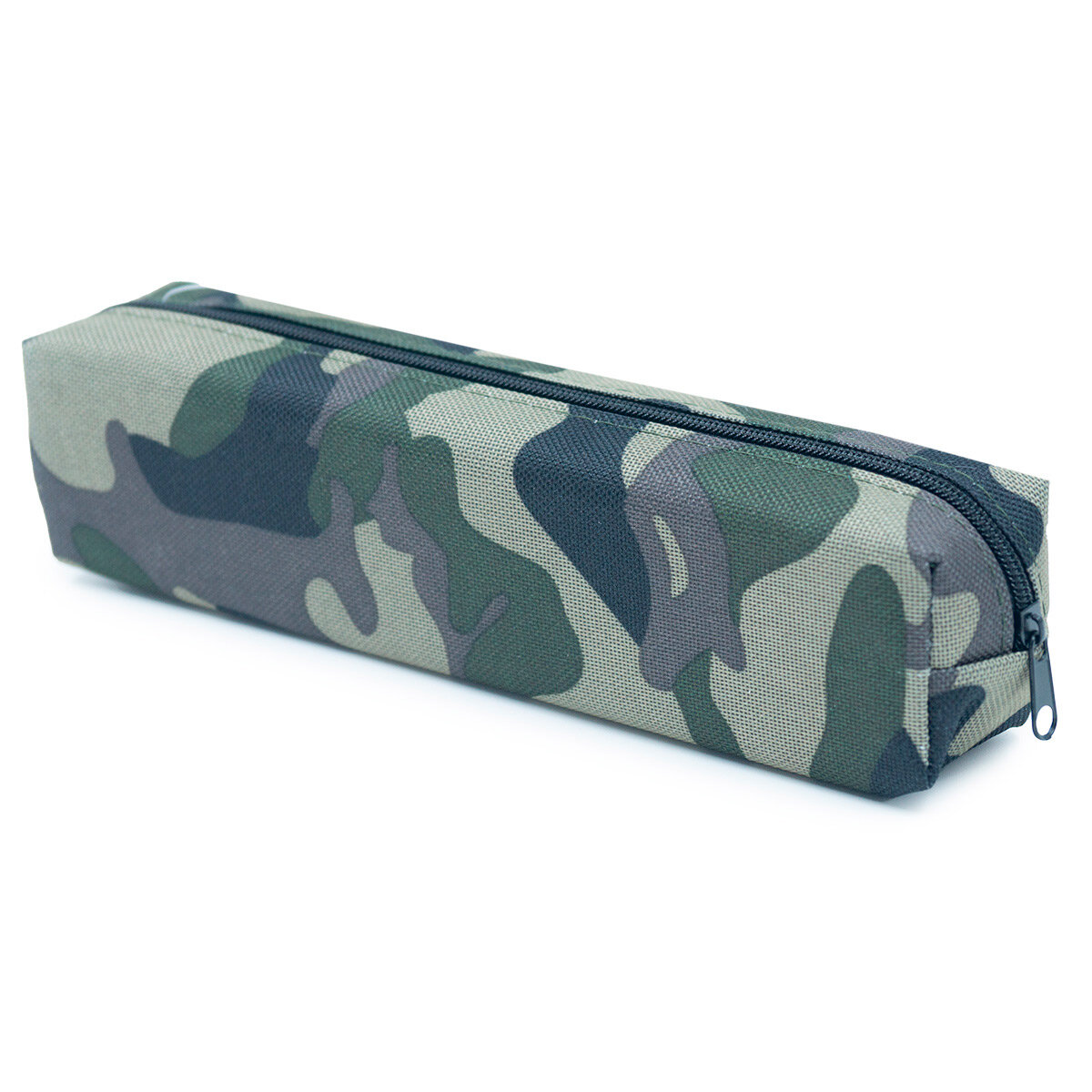 Пенал школьный для мальчика тубус, мягкий, на молнии, 20,6х4,5х4,5 см, Darvish (милитари 1)