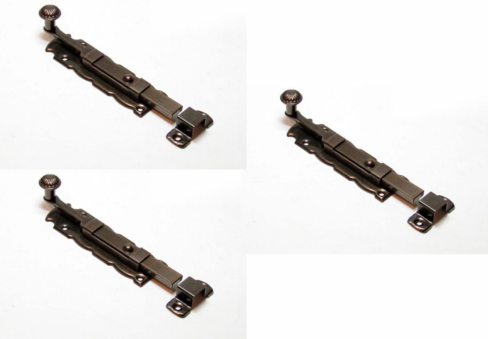 Задвижка дверная "Декор" ноэз ЗД-150-SL бронзовый металлик (комплект 3 штуки)