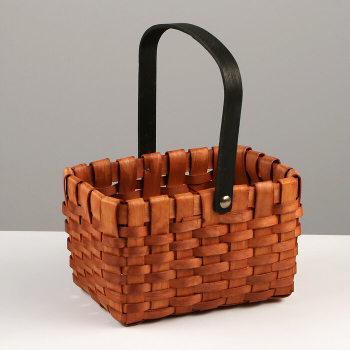 Корзина плетёная, 22 x 15 x H12,5/26 см, секвойя, коричневый, 9904861