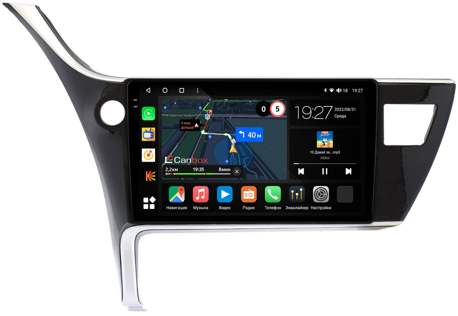 Штатная магнитола Canbox M-Line 2K 4176-10-1135 Toyota Corolla (E160/E170/E180) 2015-2024 (авто без камеры, тип 1, китайский рынок) Android 10 (4G-SIM