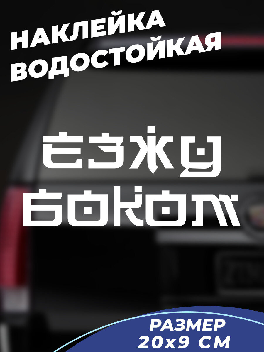 Наклейка на авто 20x9 Езжу Боком
